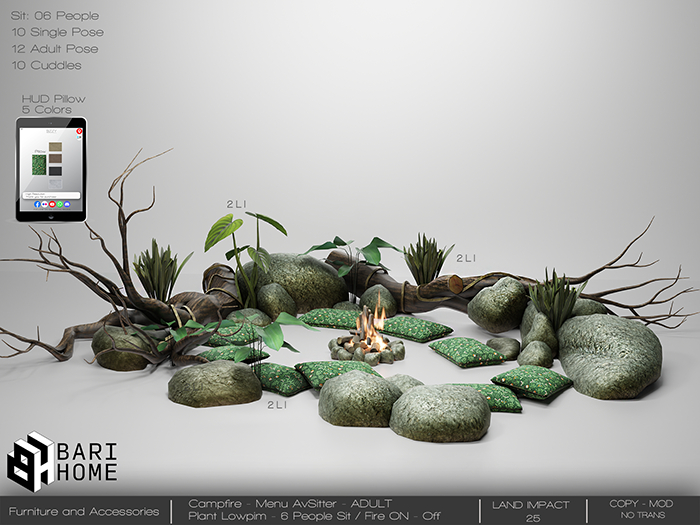 Second Life Marketplace - [BARI HOME] Forest Campfire - (ADULT)